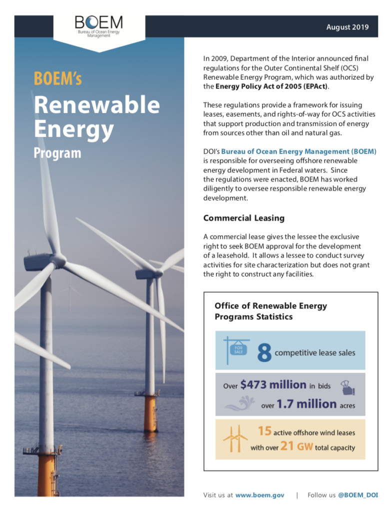 BOEM Offshore Leases Fact Sheet - Support Offshore Wind BOEM Offshore Leases Fact Sheet - Support Offshore Wind